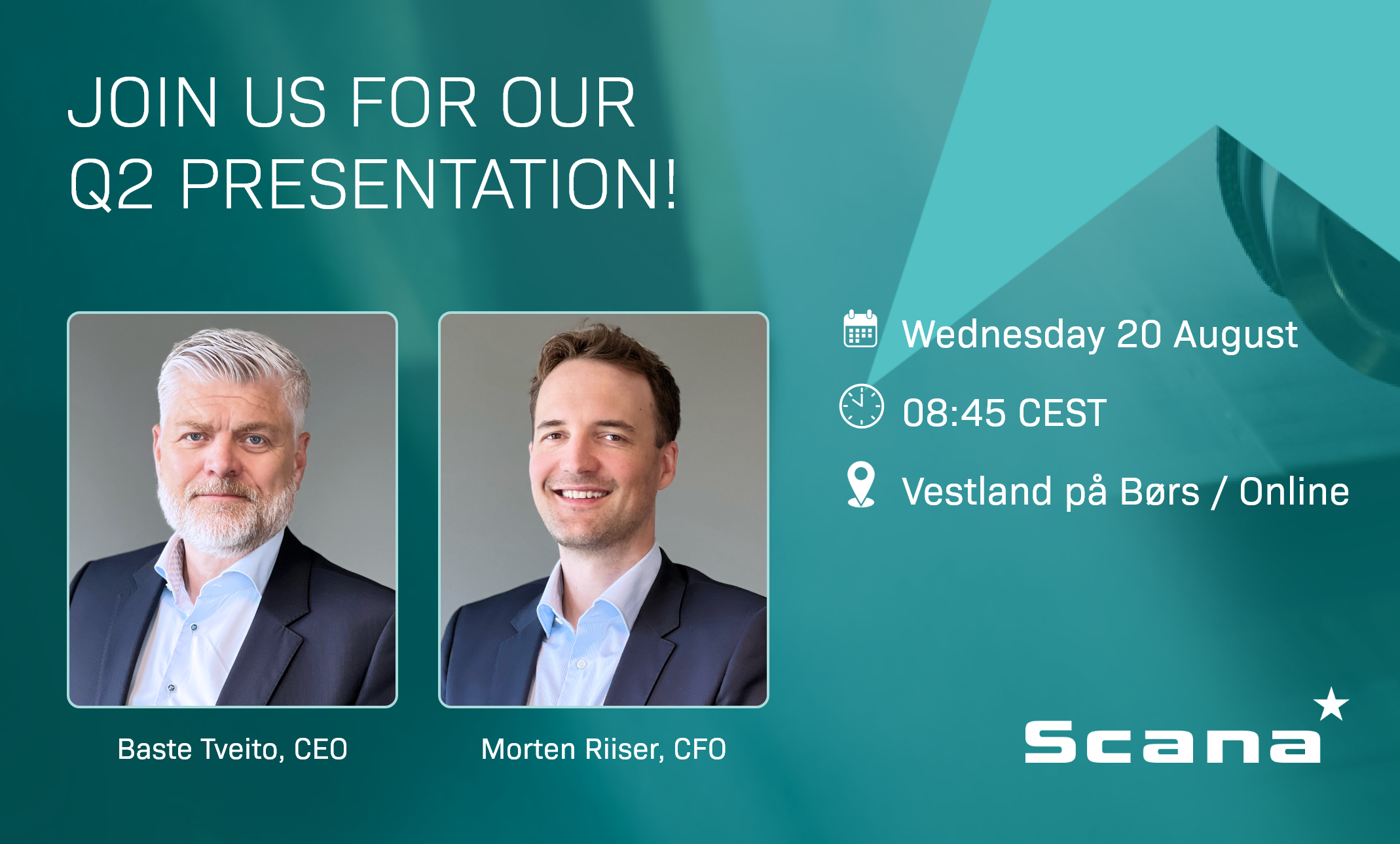Invitation to presentation of Q2 2025 results - Scana
